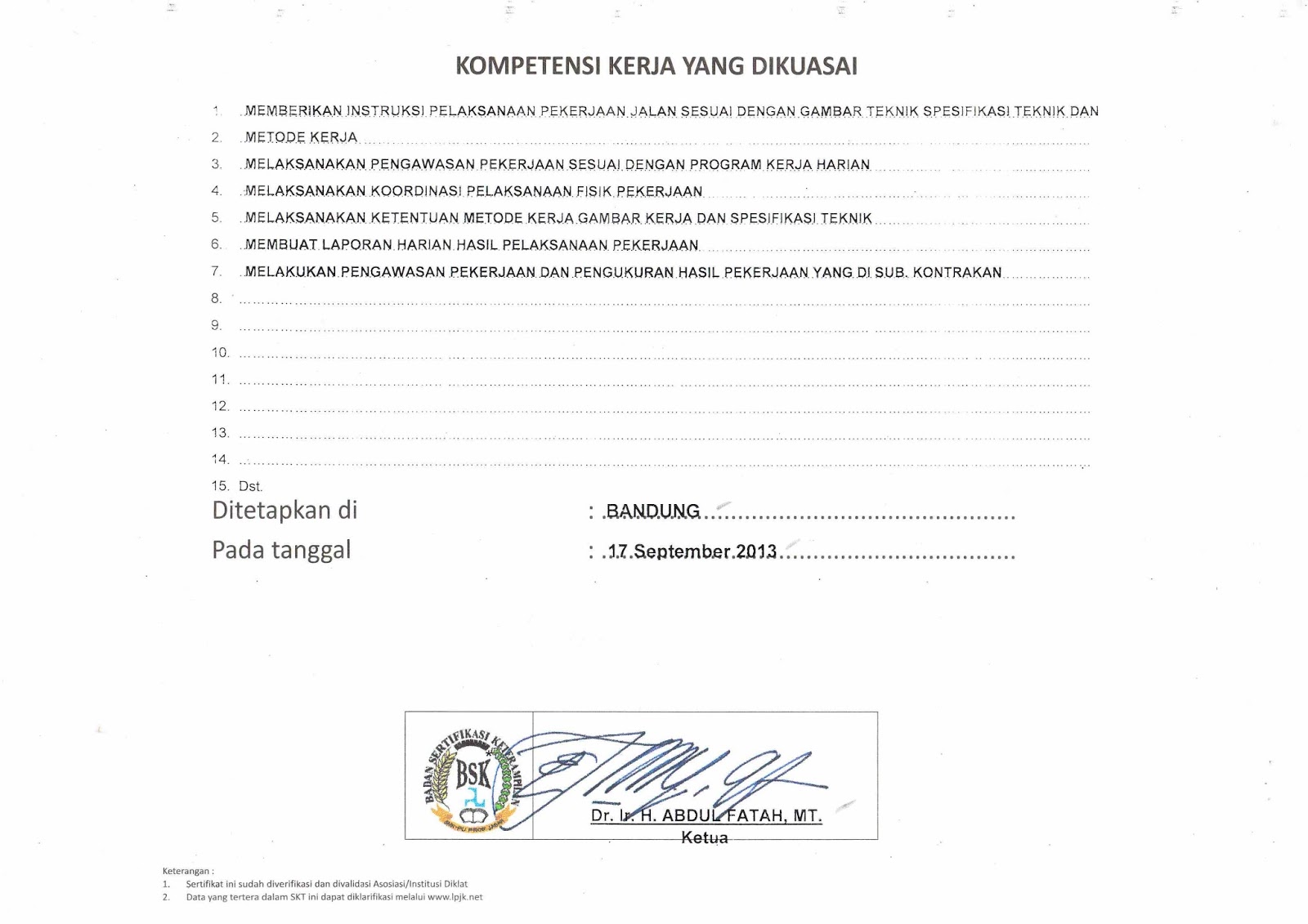 SIUP. SBU.KTA ~ CV. Mandiri Kreatif