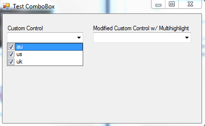 Combobox With CheckListBox Supports Multi highlighting (C#)