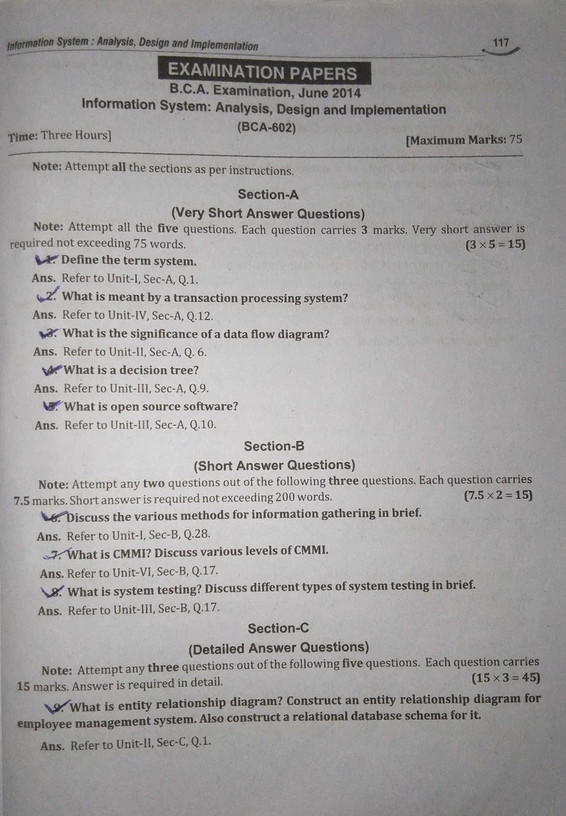 BCA INFORMATION SYSTEM 6TH SEM CCSU LAST 5 YEAR QUESTION PAPER 2018 ... BCA INFORMATION SYSTEM 6TH SEM CCSU LAST 5 YEAR QUESTION PAPER 2018 ...