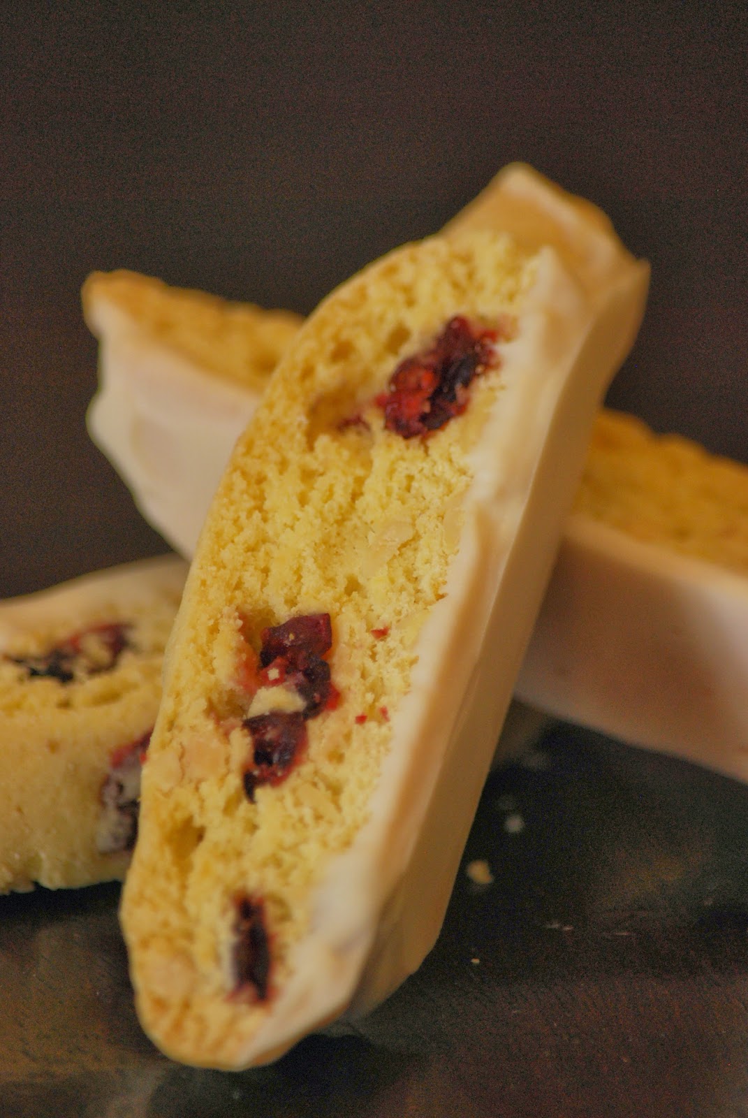 My story in recipes: White Chocolate Dipped Cherry Almond Biscotti