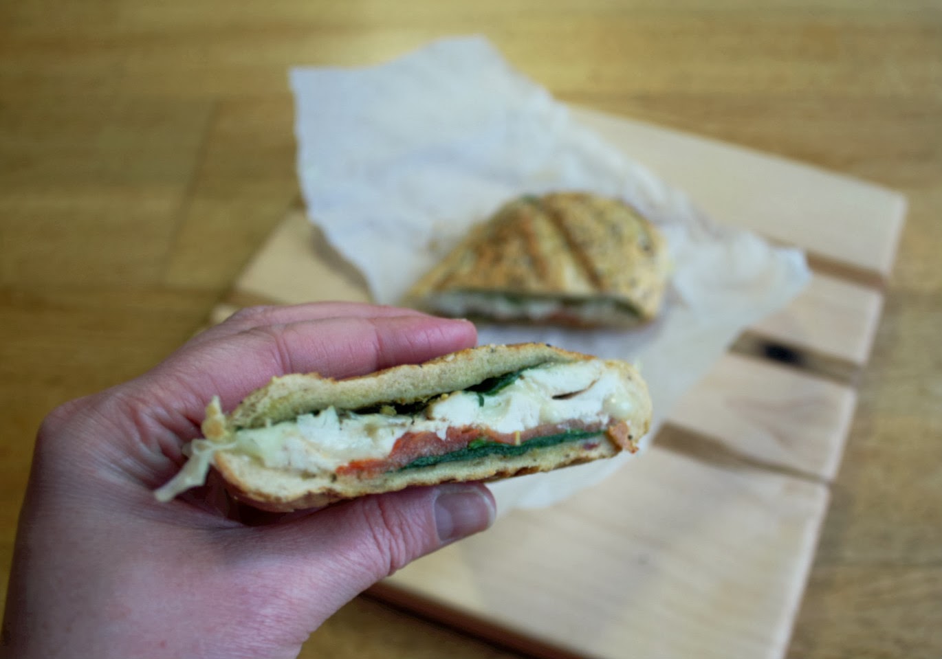 Pressed Chicken Pesto Sandwich