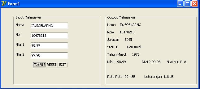 Membuat Program Inputan Mahasiswa dengan Delphi