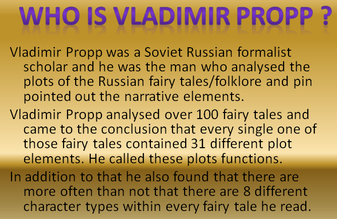 My Media Studies Journey: AS to A-Level: Narrative Theory: Vladimir Propp