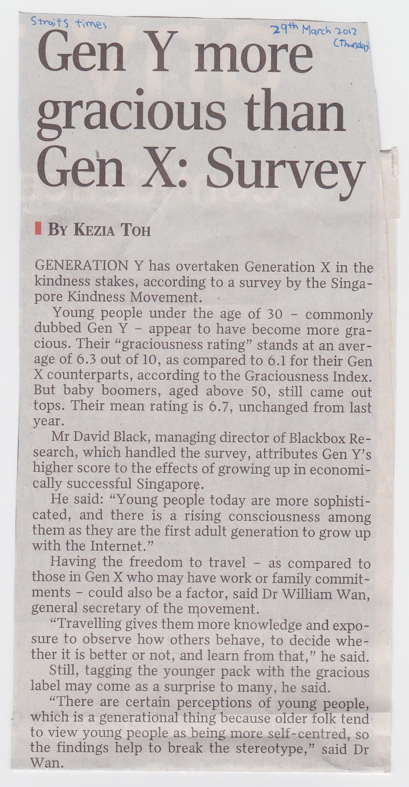 English Investigative Journalism: Newspaper Articles: Gen Y more ...