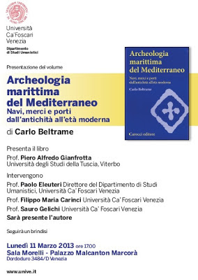 Presentazione del volume 'Archeologia Marittima del Mediterraneo' di ...