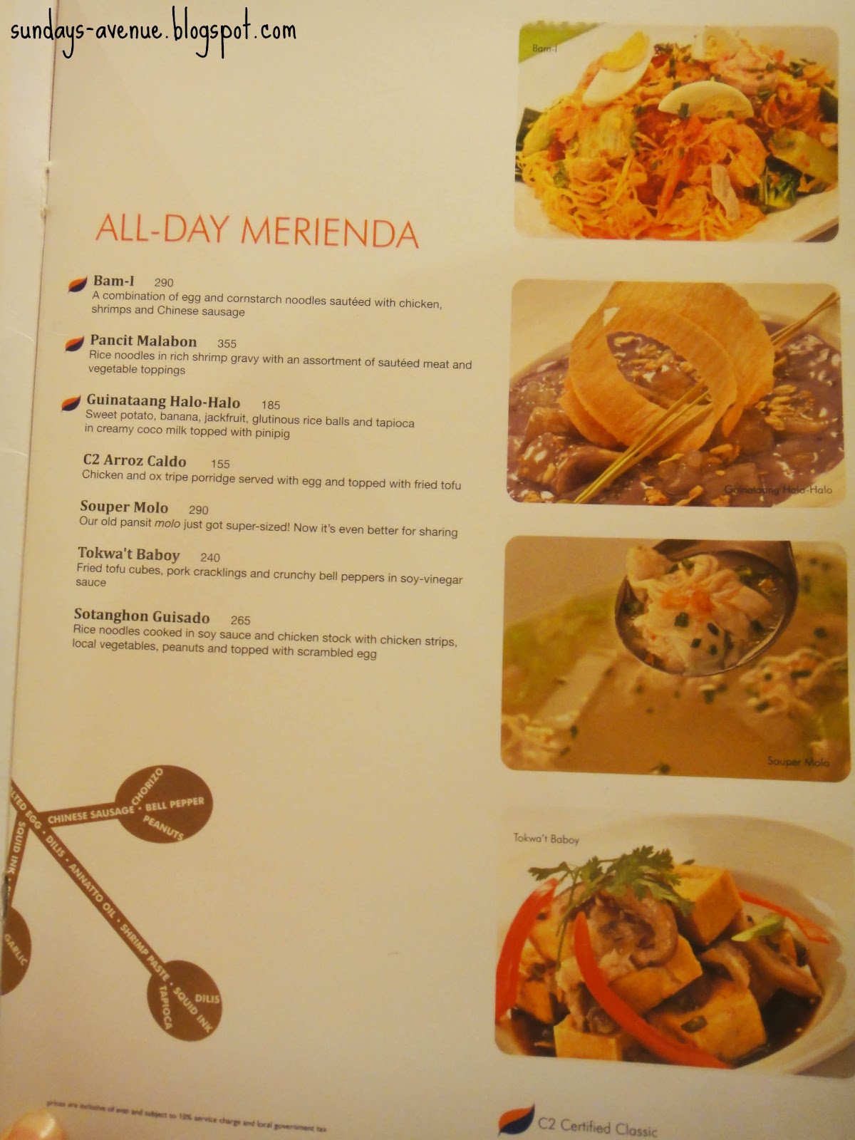 Sunday's Avenue: C2 Classic Cuisine