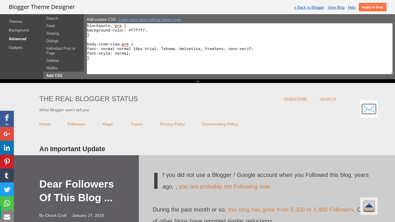 Add CSS Rules Using Template Designer "Add CSS"