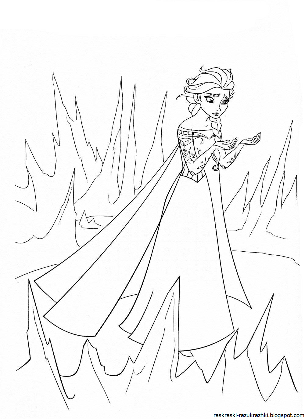 Эльза Разукрашка Распечатать