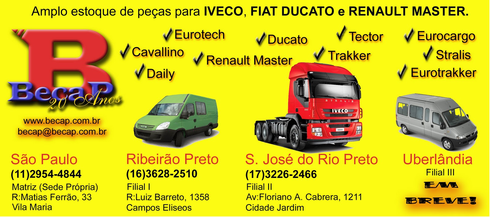 VENDAS/PEÇAS PARA CAMINHÕES: PRODUTOS BECAP - IVECO (click Aqui)