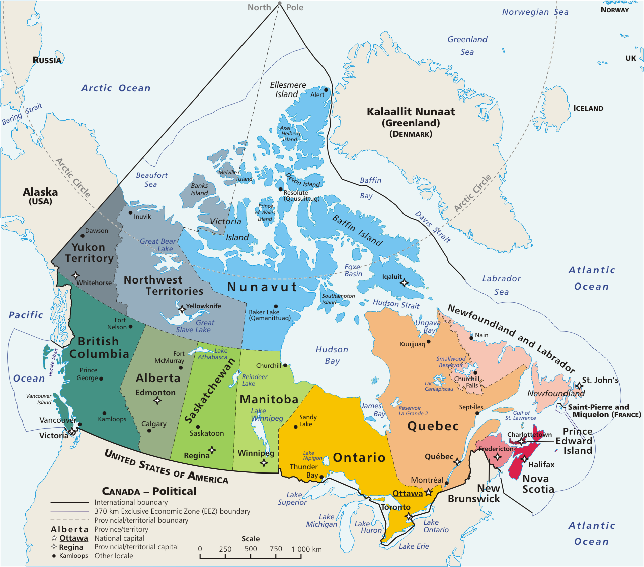 Mapa Mundi: Mapa do Canadá