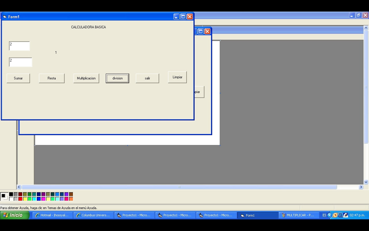 Calculadora Básica - Visual Basic: Calculadora Basica