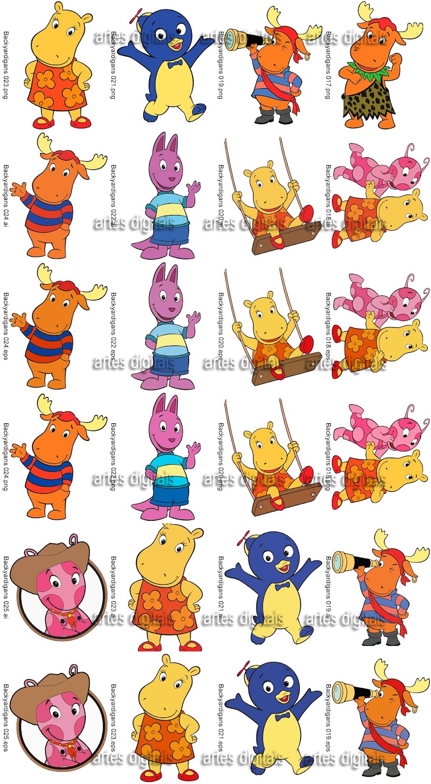 Art´s e Vetores : 120 Vetores Dos Backyardigans - Para Fazer Convites E ...