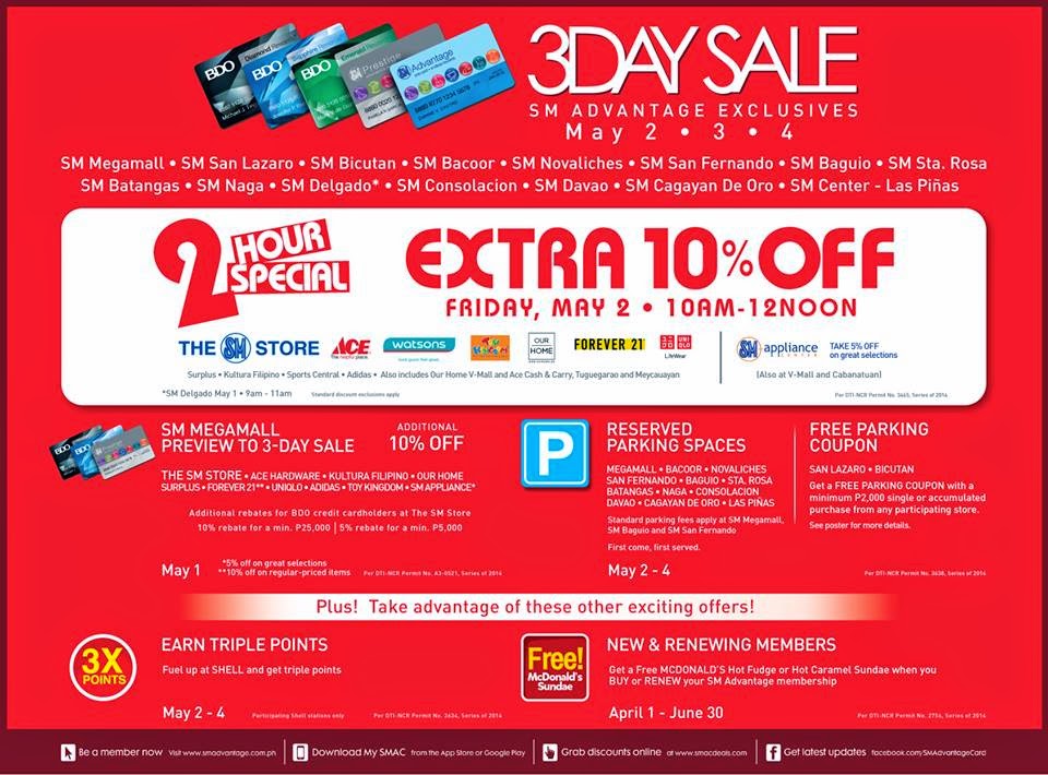Manila Shopper: SM Malls 3-day SALE: May 2-4 2014