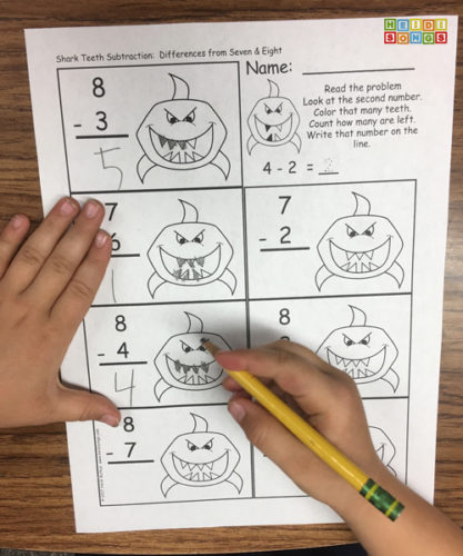 It's Shark Teeth SUBTRACTION!!! (FREEBIE!)