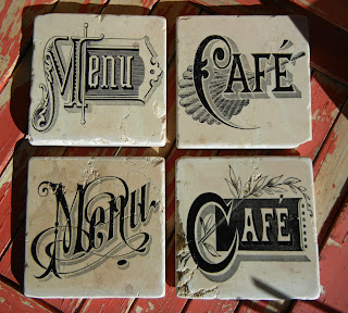 Tinyrosebud3: French Tile Coasters - Coffee Time!
