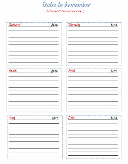 twenty63: Home Management Binder: Calendar & Contacts {Free Printables}