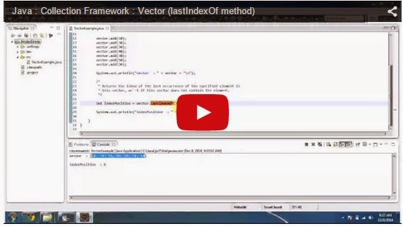 Java Ee Java Collection Framework Vector Lastindexof