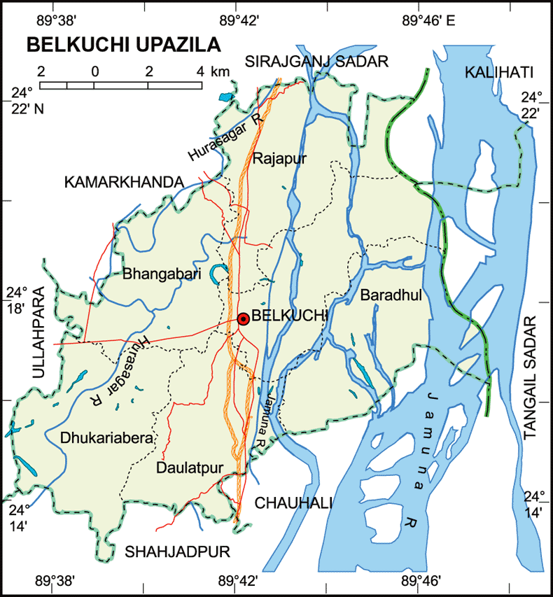 Sirajganj District: Map in Sirajganj District