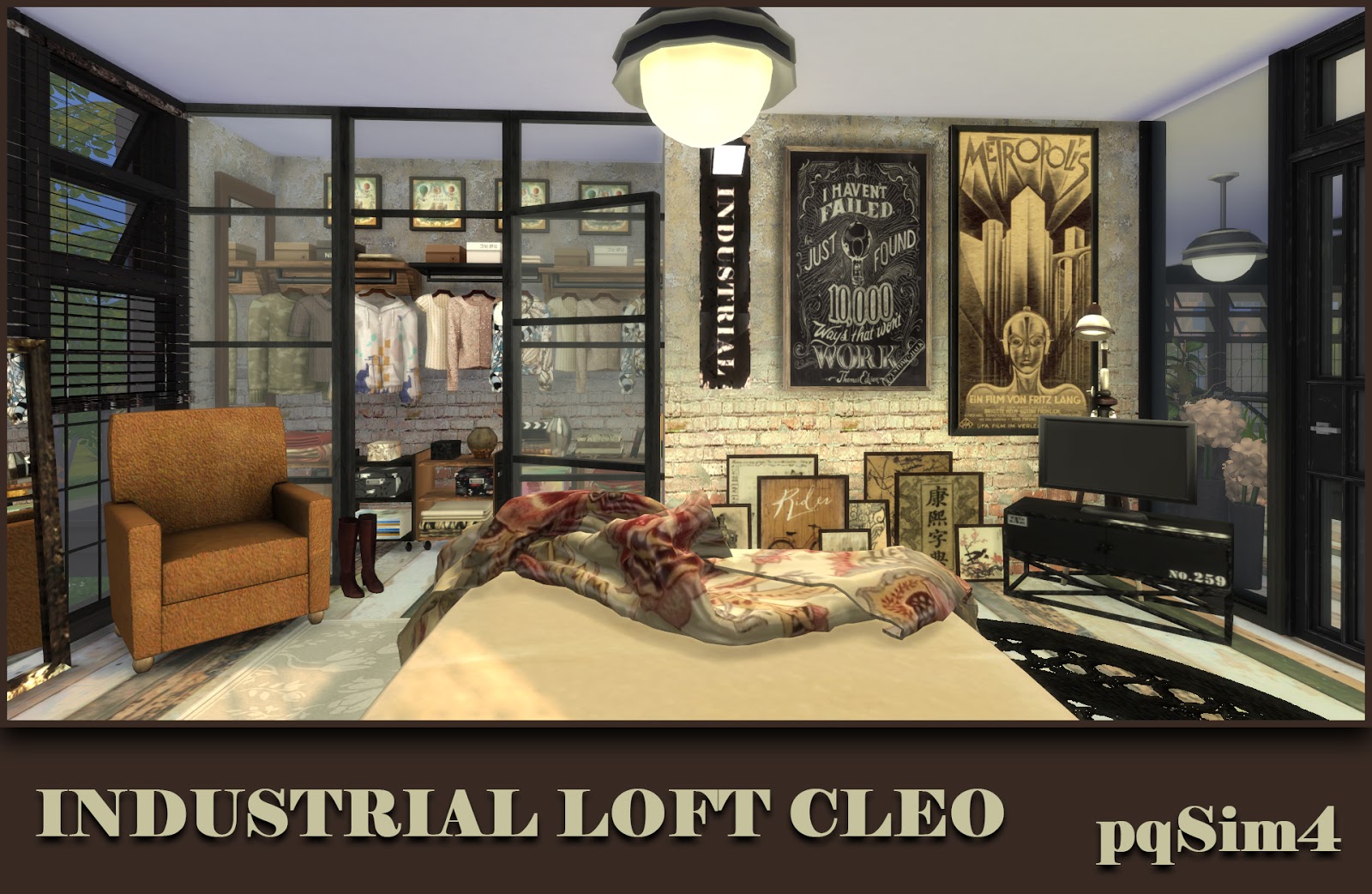 Industrial Loft "Cleo". Sims 4 Custom Content.