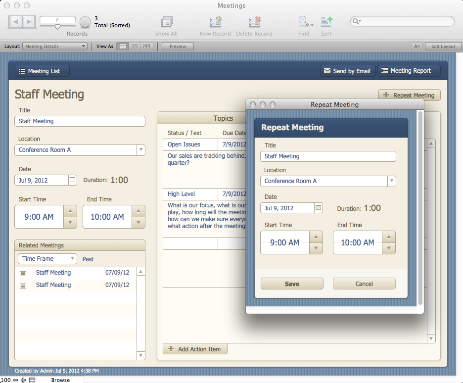 The Mac Office Meetings Filemaker Pro 12 Starter Solution
