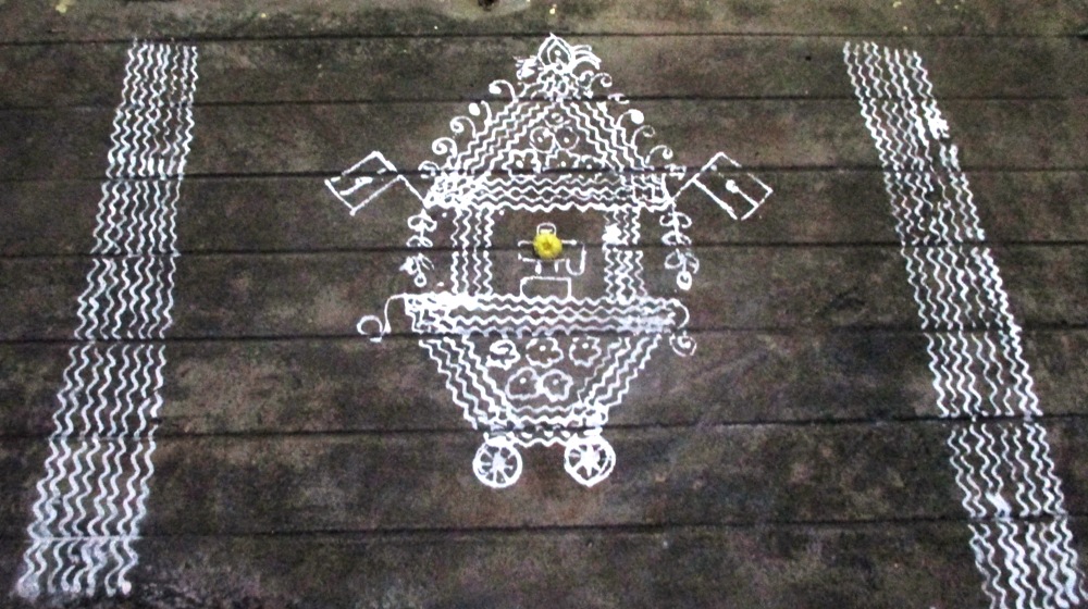 Chariot kolam | Ther kolam designs for Thiruvadhirai Maakolam