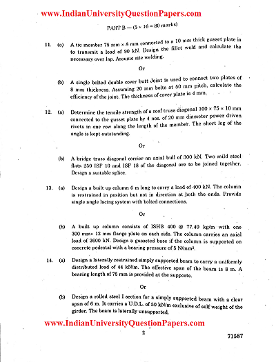 CE6603 Design of Steel Structures April May 2017 Question Paper ...