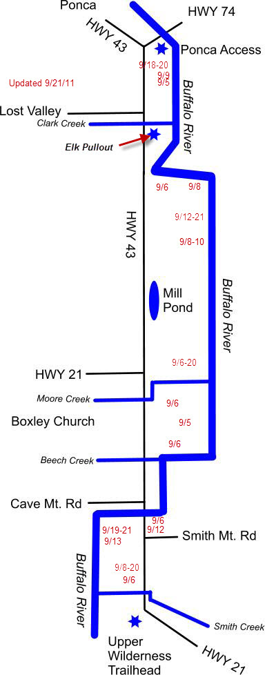 Arkansas Wildlife Photography: 9/21/11 Elk Rut Report & Map