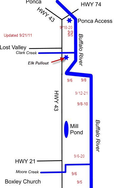 Arkansas Wildlife Photography: 9/21/11 Elk Rut Report & Map