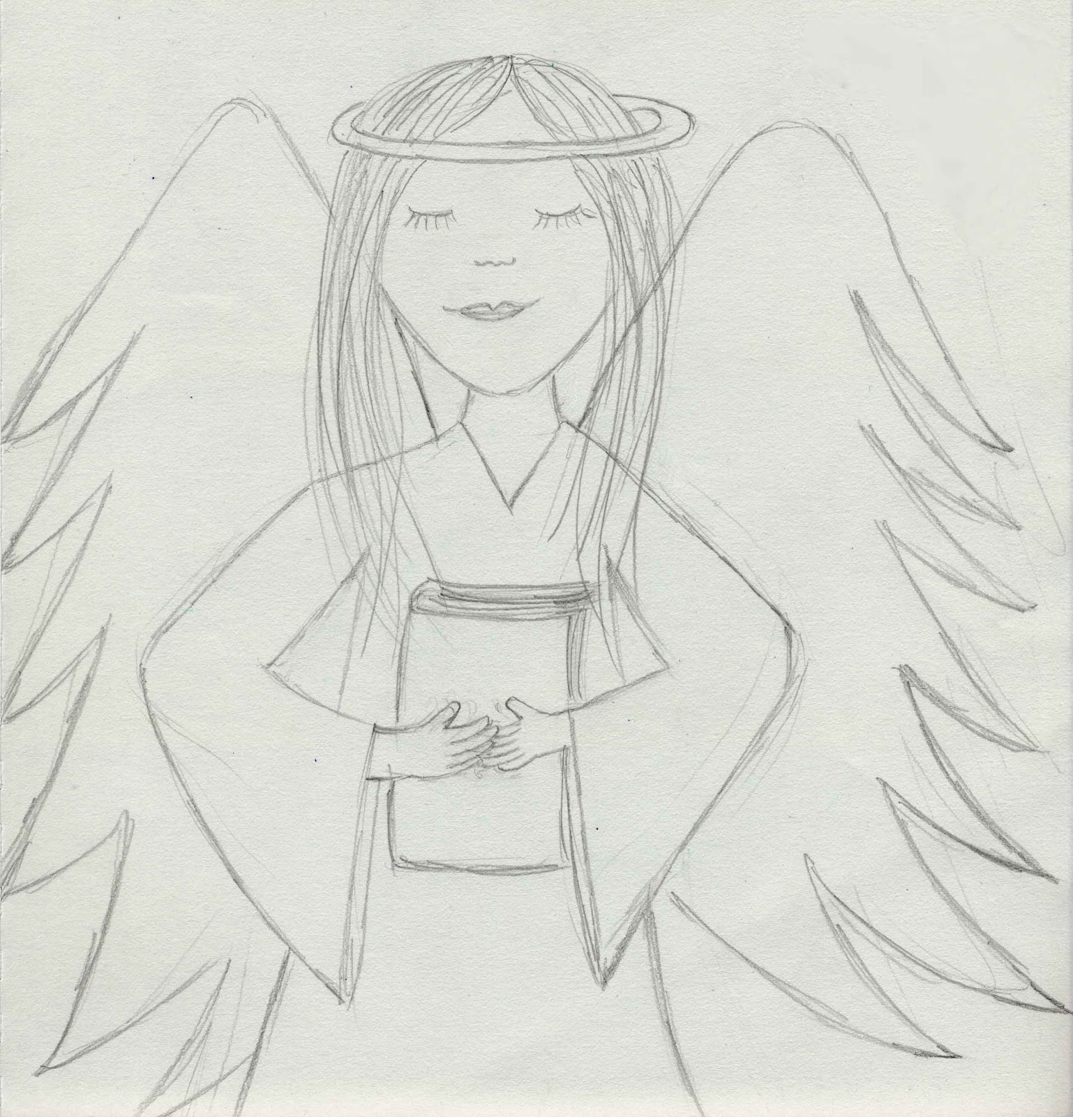 My Angels...: Angel with book sketch