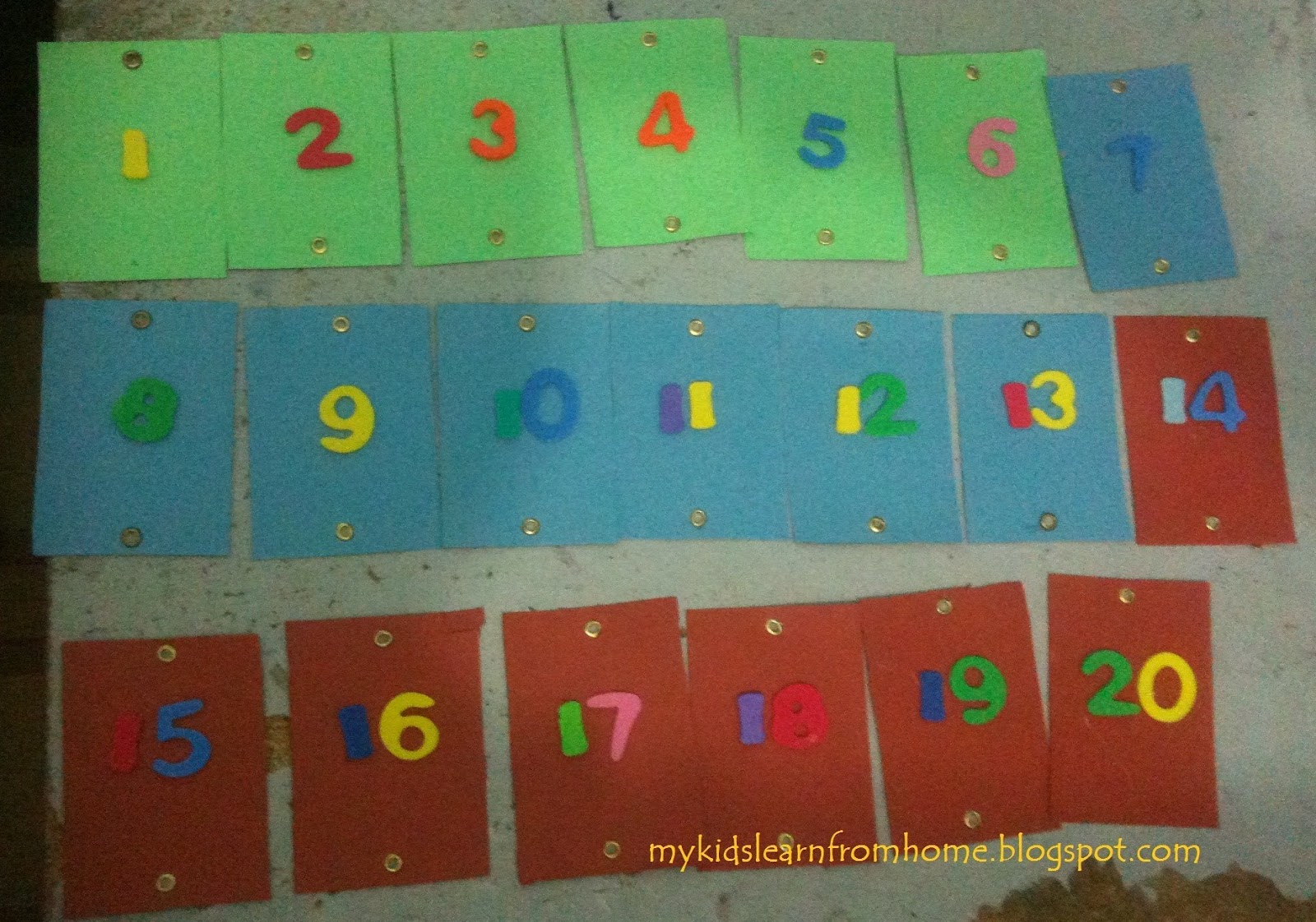 My Kids Learn from Home: K2 Maths: Number Train (Counting 1-20) Exercise