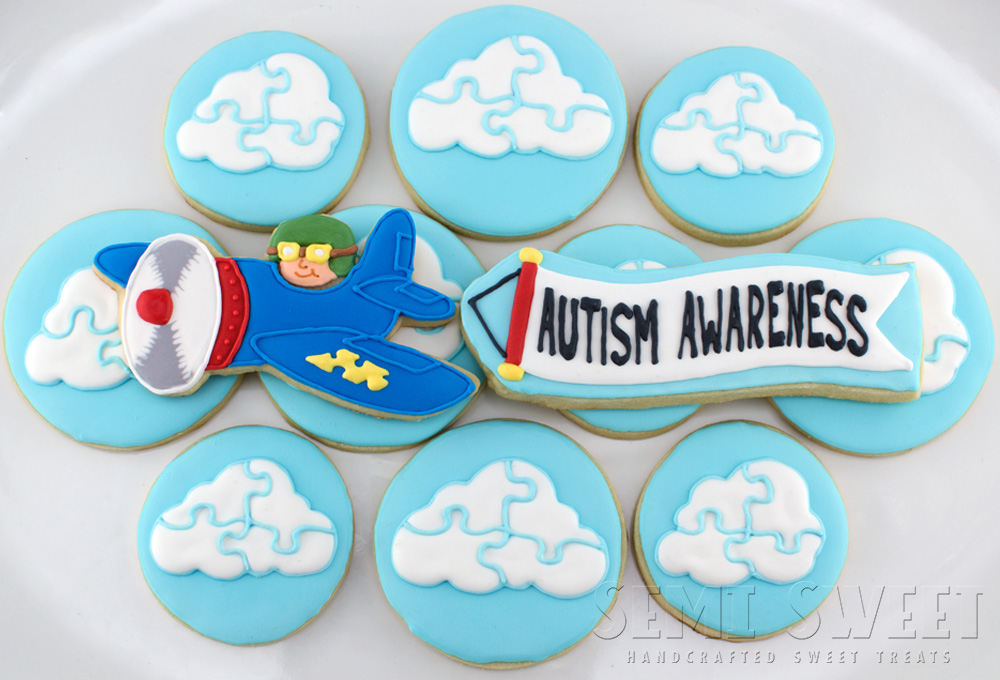 The Cookie Puzzle: Autism Awareness Airplane Sky Banners by Semi Sweet