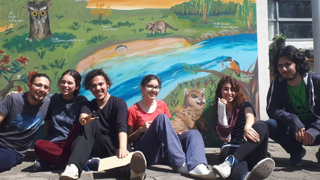 Murales interactivos realizados por liceales en Durazno