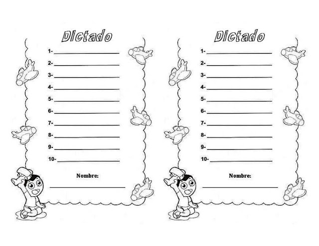 Fichas de Primaria: Hojas de dictados