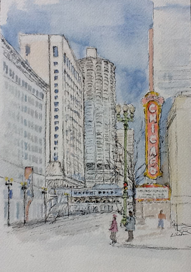 Chicago Sketchbook: State Street - that Great Street! - Sketch # 7