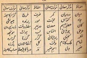 Urdu grammar online: zo mani alfaz