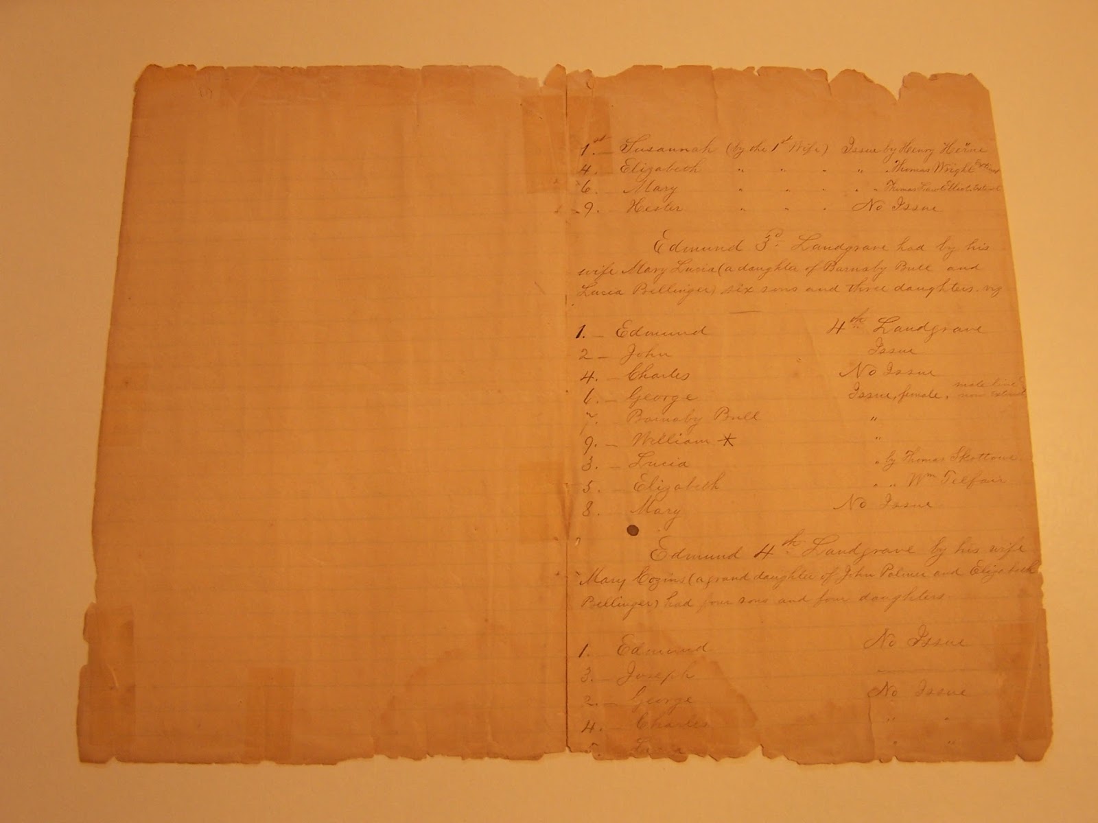 WesPatterson.com: Bellinger Family 1810 Papers