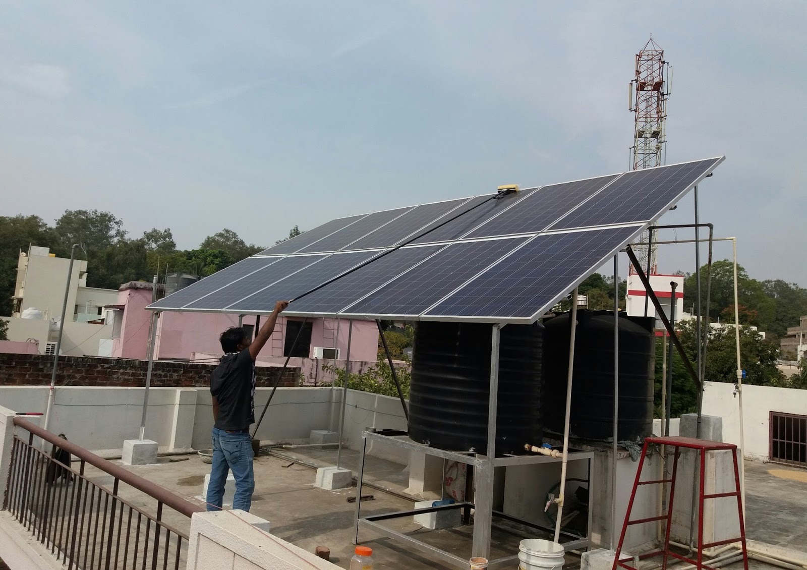 Power Transmission: Washing of Solar PV Arrays