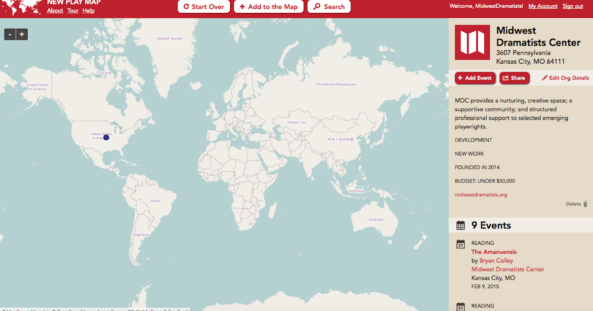 Midwest Dramatists Center: MDC is on the map!