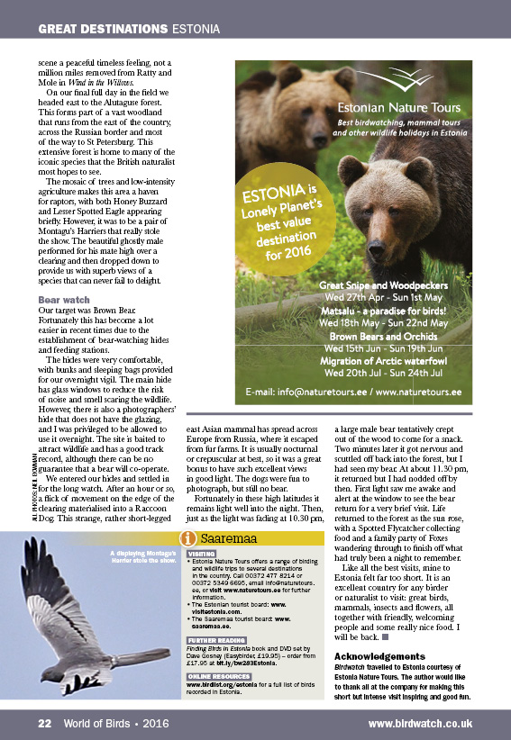 Estonian Nature Tours: World of Birds: ESTONIA – Nature´s Abundance