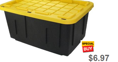 27-Gallon HDX Storage Tote Storage Container $6.97 + Free Store Pickup ...