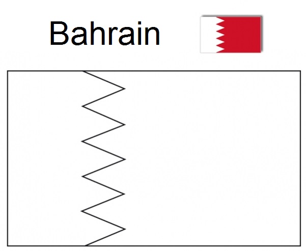 Bahrain Flag Coloring Page Coloring Pages