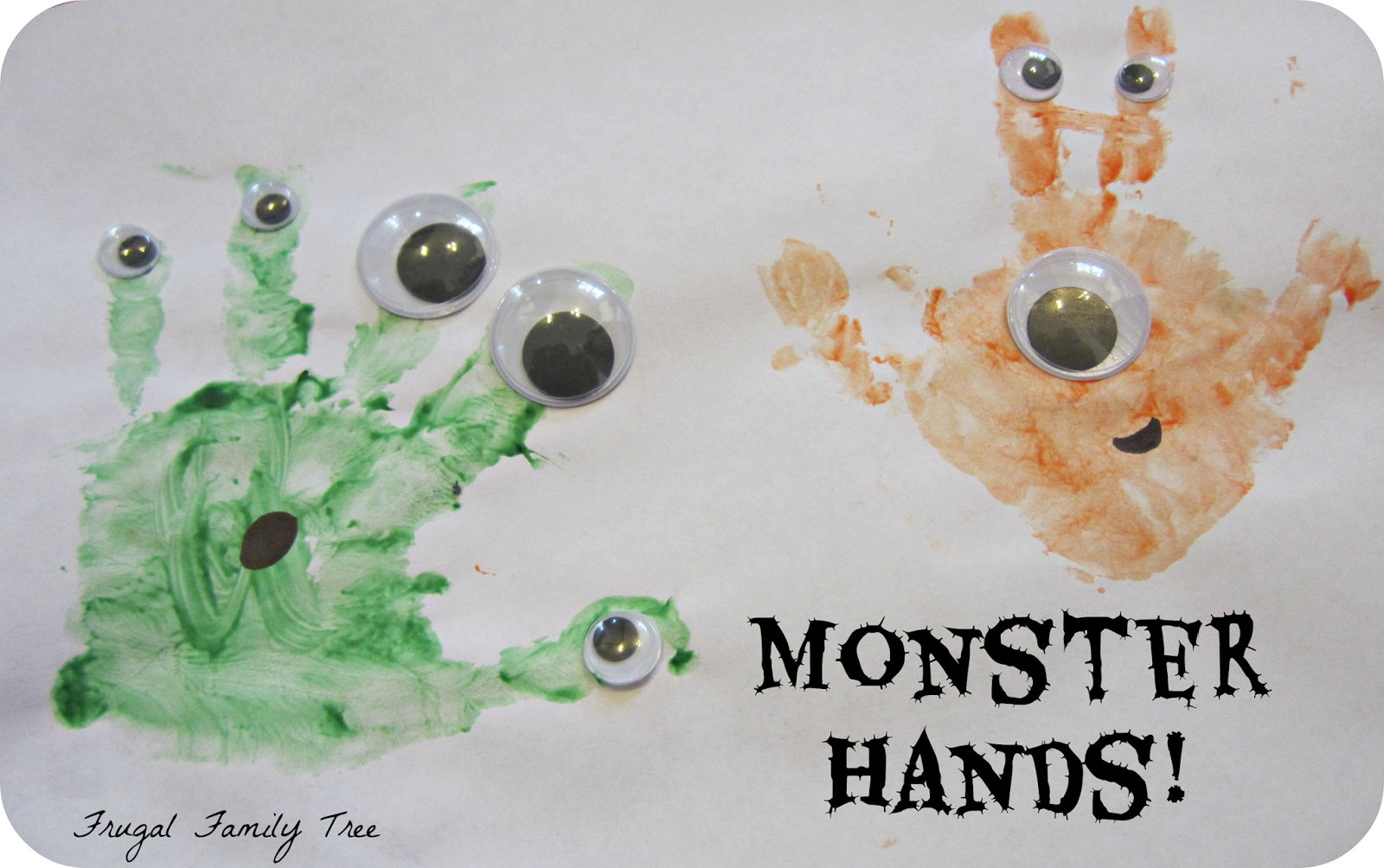 Minutes to spare MONSTER HANDS! | Frugal Family Tree
