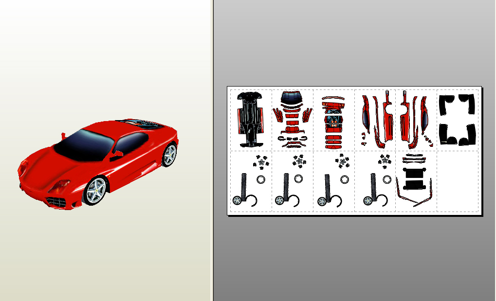 Paperbros: Ferrari 360 Modena papercraft