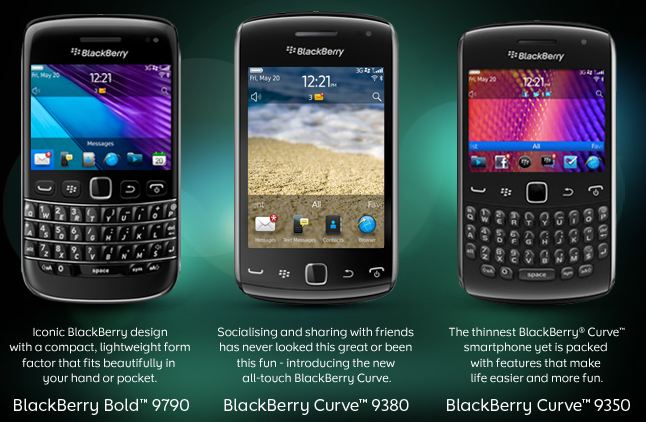 Tech Manthra: RIM launched 3 New Blackberry Phones