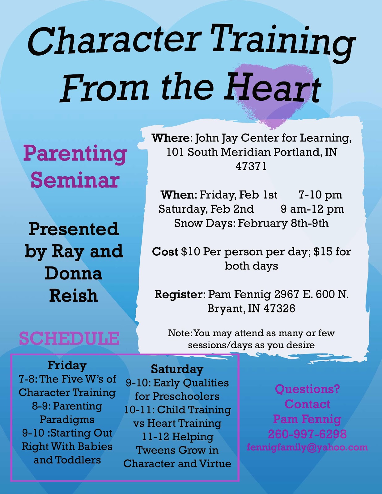 Raising Kids With Character: Parenting Seminar in Portland, Indiana Feb ...