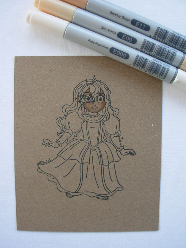 Pink Candy Stripes: Copic Colouring on Kraft - Tutorial