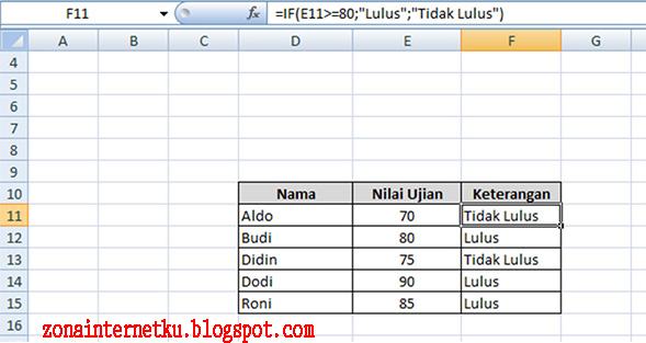 Penggunaan Rumus Logika IF Di Microsoft Excel 2007 | Tutorial Lengkap