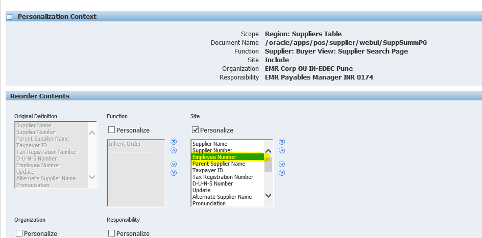 Oracle Application's Blog: OAF Personalization : How to Change the positions of Column & layout ...