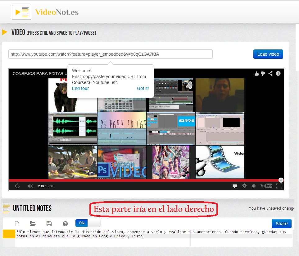 Crea y aprende con Laura: VideNotes. Tomar notas cuando ves un vídeo