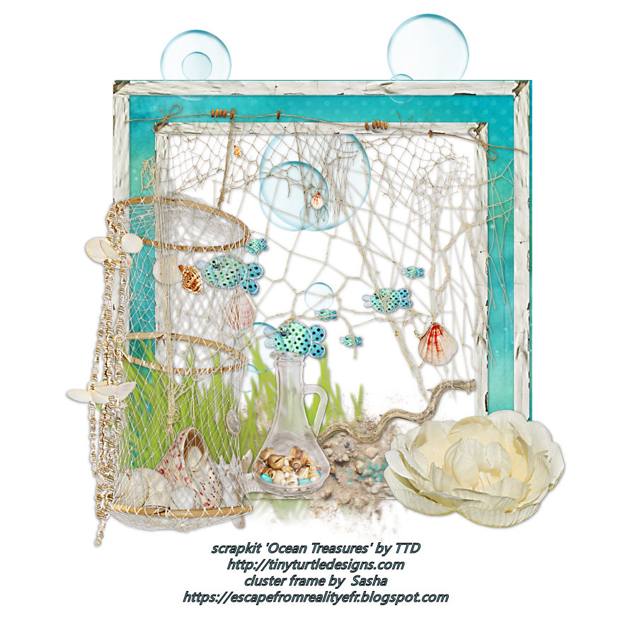 Escape From Reality Blog: FTU Summer Cluster Frames "Ocean Treasures"